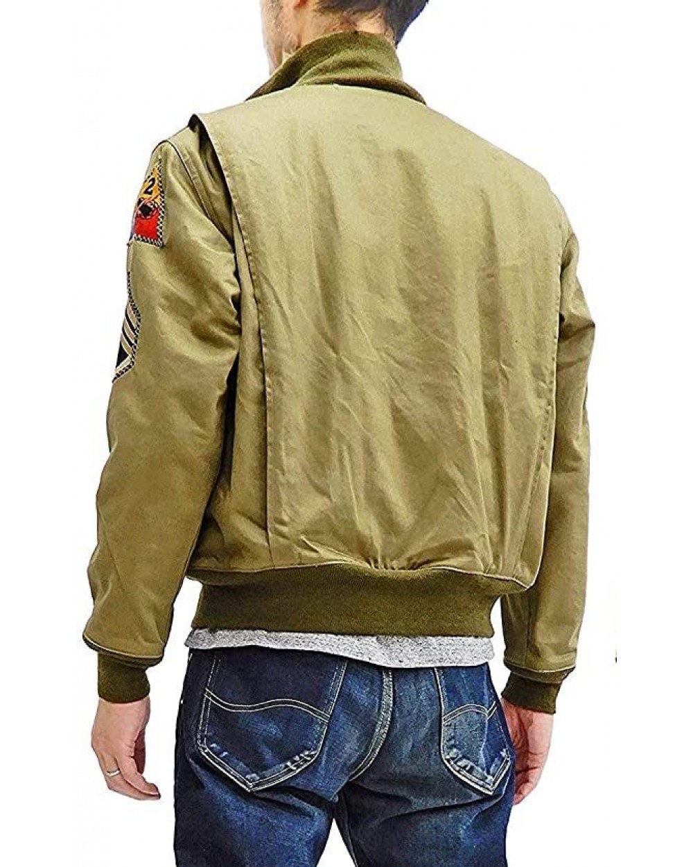 Brad Pitt Fury Wardaddy Military Tanker Khaki Bomber Cotton Jacket