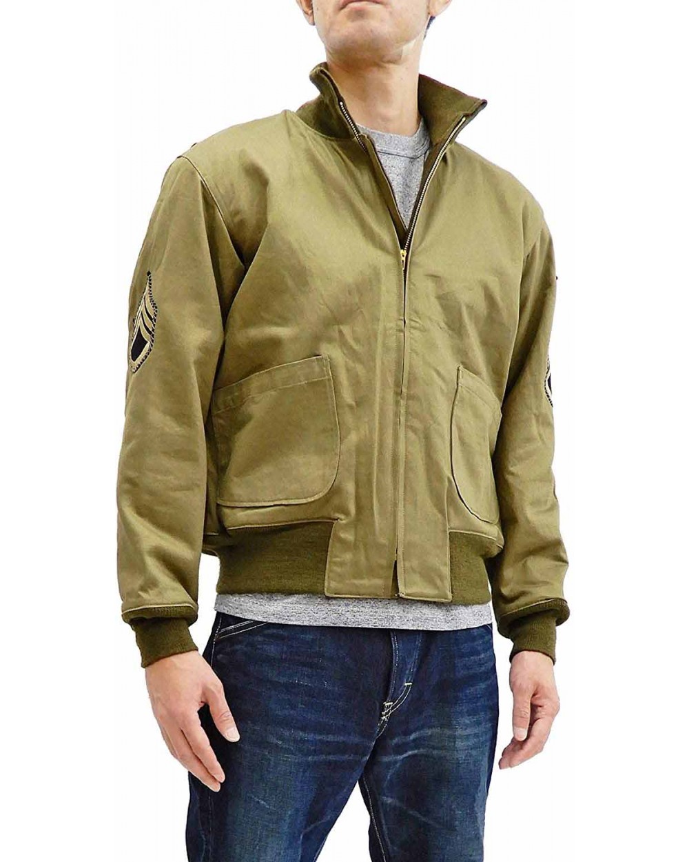 Brad Pitt Fury Wardaddy Military Tanker Khaki Bomber Cotton Jacket
