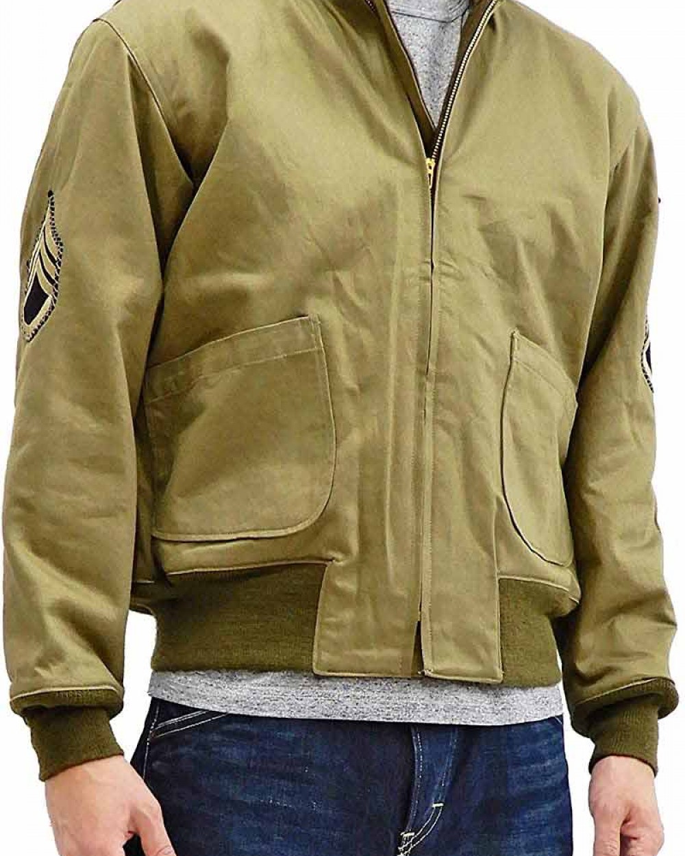 Brad Pitt Fury Wardaddy Military Tanker Khaki Bomber Cotton Jacket