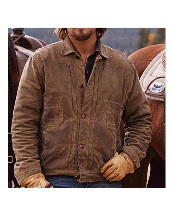 TV Series Yellowstone Luke Grimes (Kayce Dutton) Brown Leather Jacket