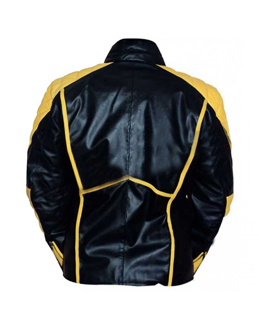 Men Stripes Leather Superman Logo Jacket