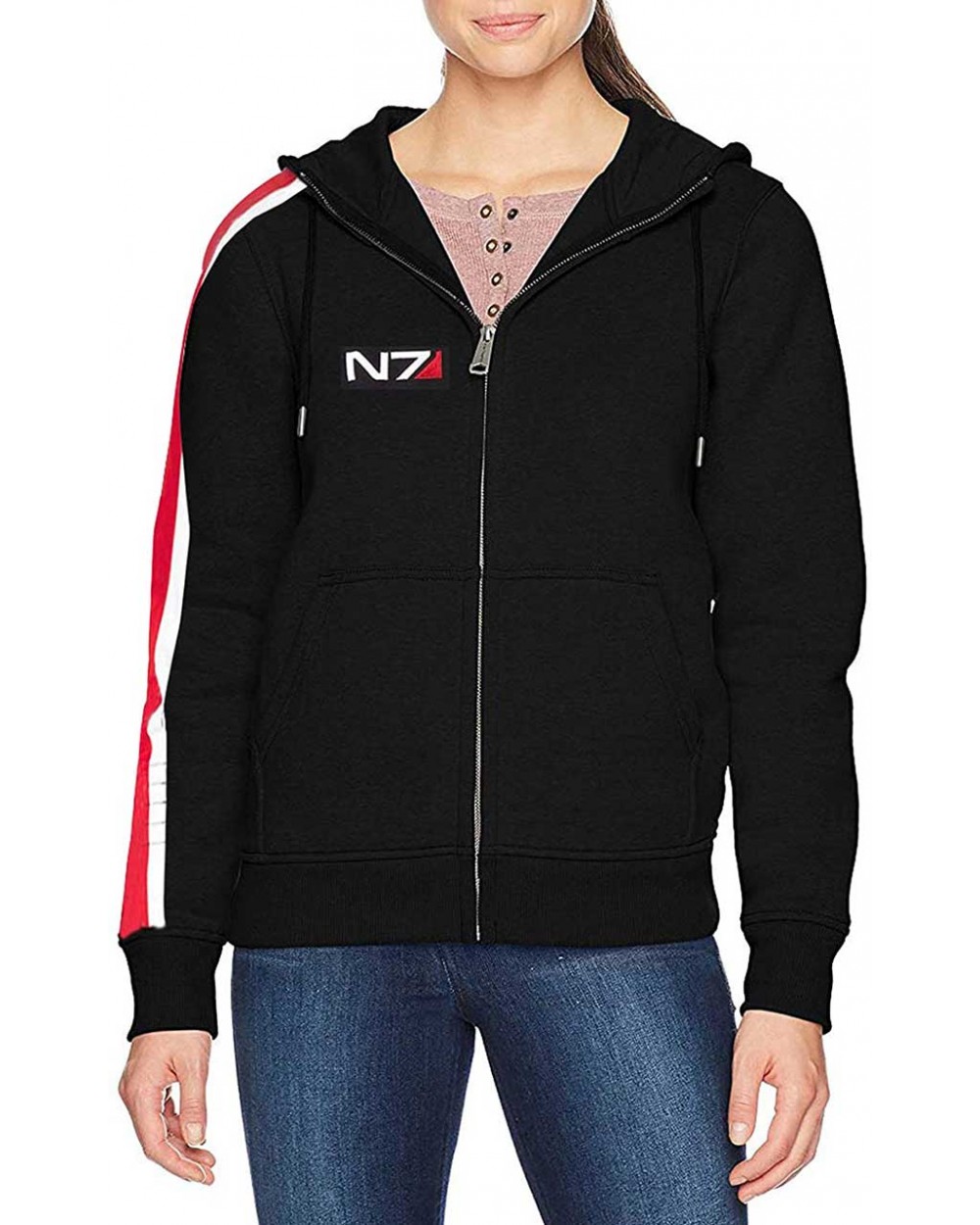Commander Shepard Gaming Style Mass Effect N7 Hoodie Women Fleece Jacket